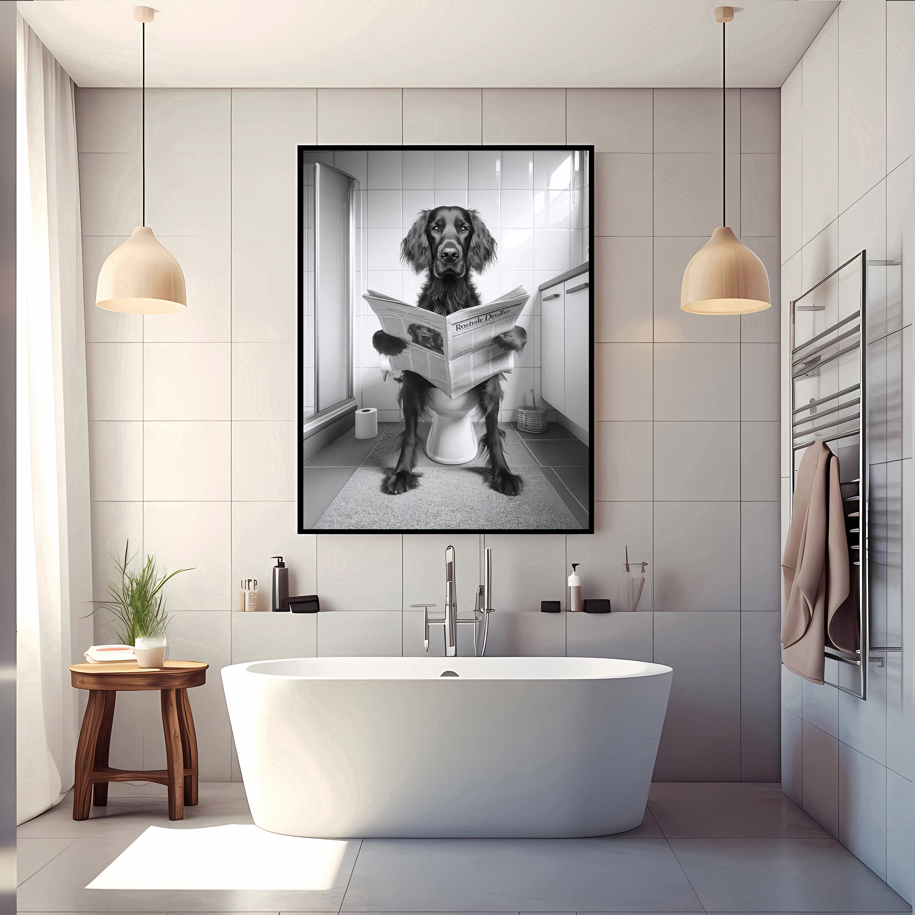 Irish Setter Wall Art, Funny Bathroom Decor, Irish Setter in Toilet ...