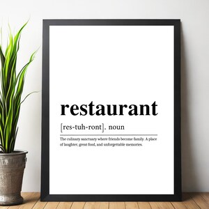Restaurant Definition Printable, Restaurant Art, Restaurant Quote Print ...