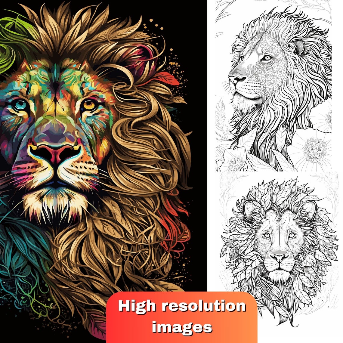 25 Lion Mandala Coloring Pages Adults Coloring Pages - Etsy