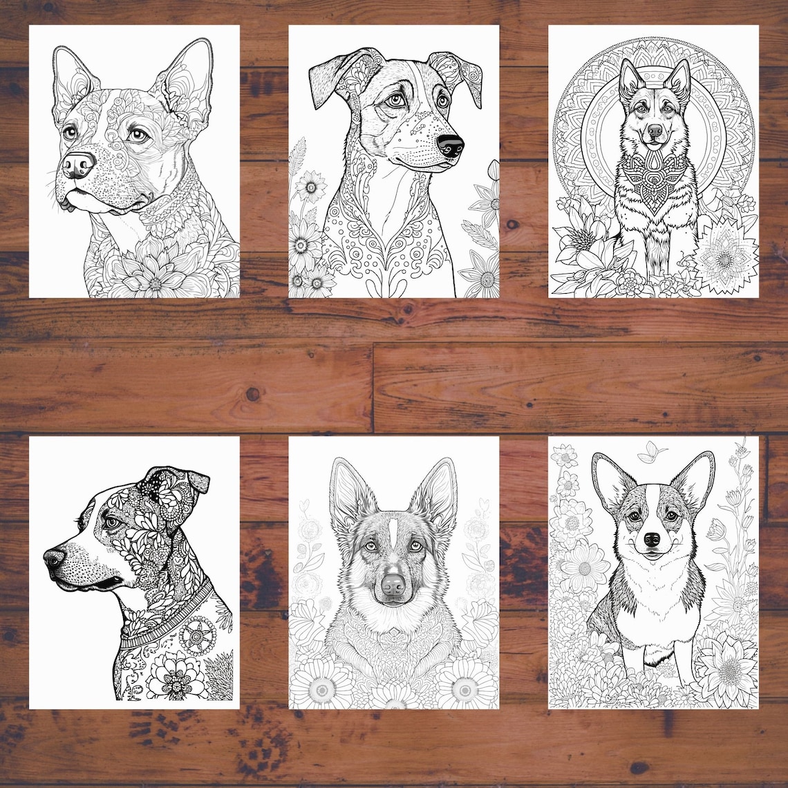 20 Dog Mandala Coloring Pages Adults Coloring Pages Simple - Etsy