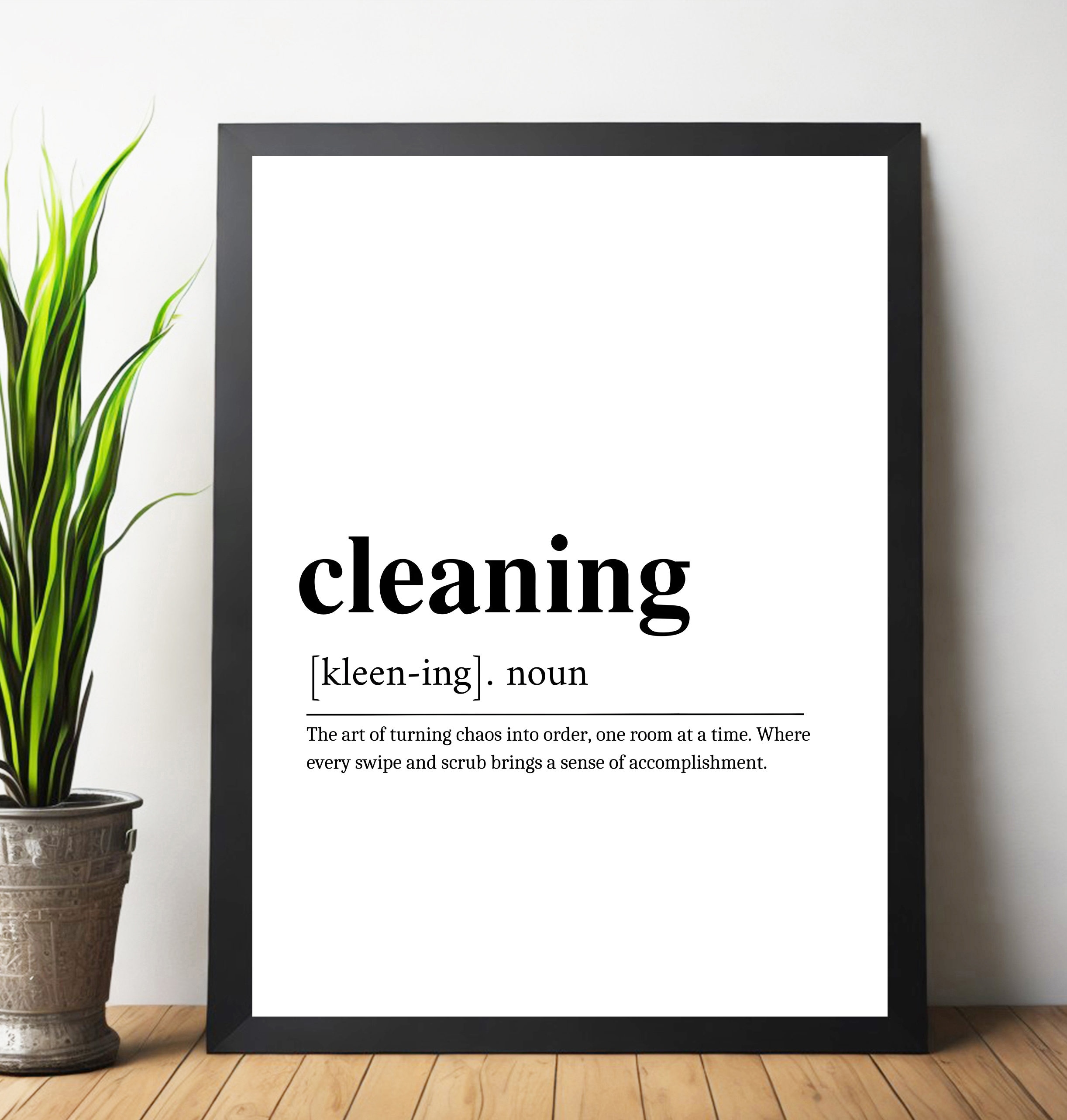 Cleaning Definition Printable Cleaning Art Cleaning Quote - Etsy