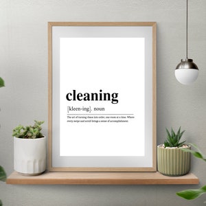 Cleaning Definition Printable, Cleaning Art, Cleaning Quote Print ...