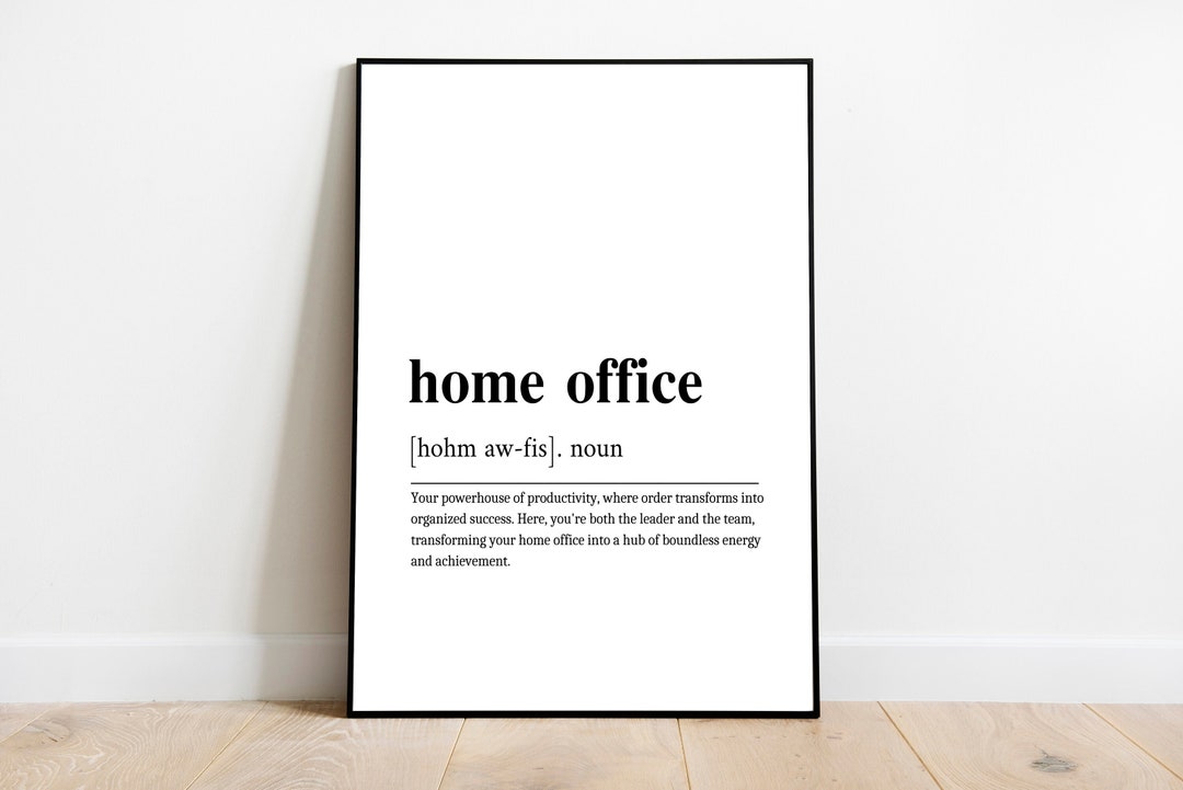 Home Office Definition Print, Office Wall Art, Work From Home Art ...