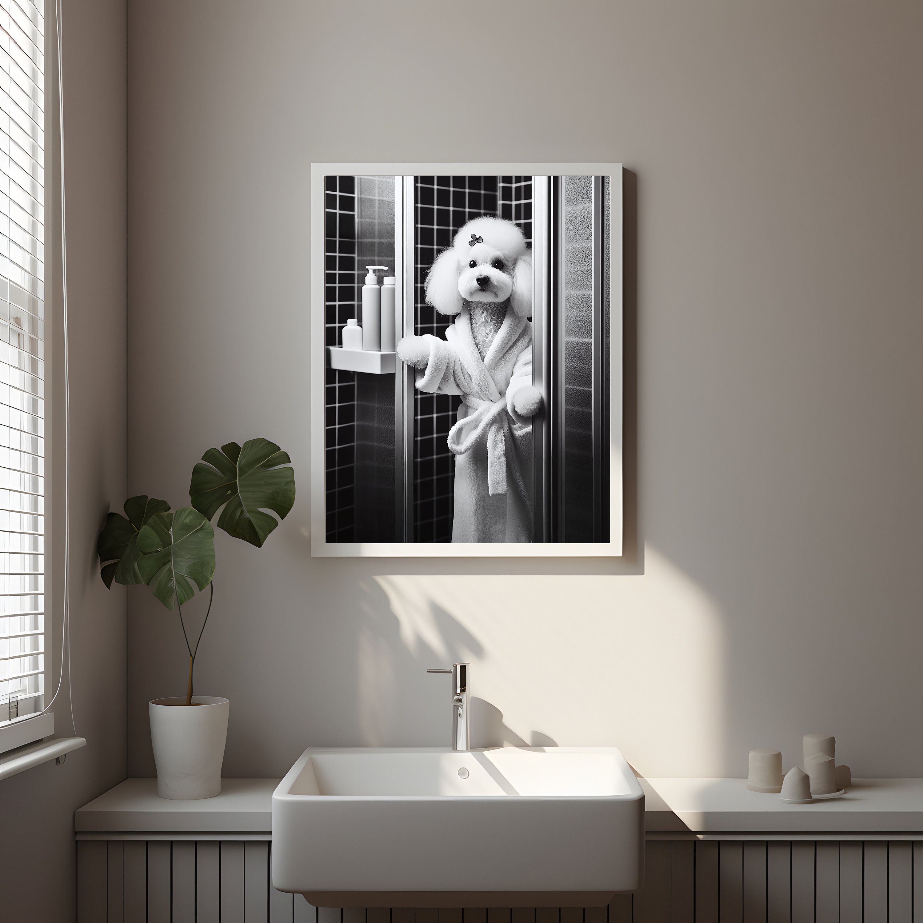 Poodle Wall Art, Bathroom Art Print, Poodle Photo, Bathroom Wall Art ...