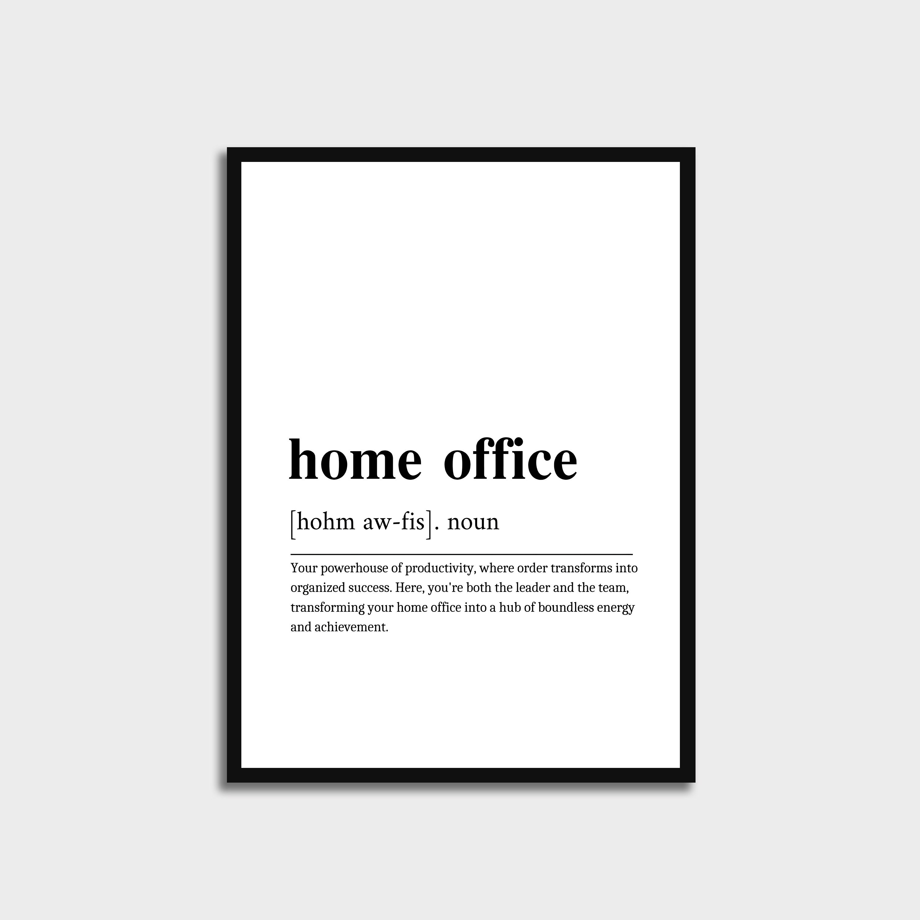 Home Office Definition Print Office Wall Art Work From Home - Etsy