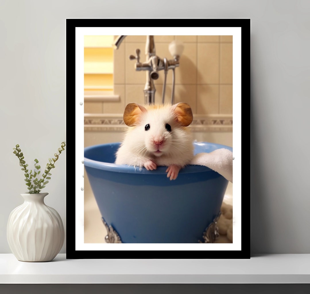 Bathroom Art, Hamster Wall Art, Bathroom Wall Art, Bathroom Kids Art ...