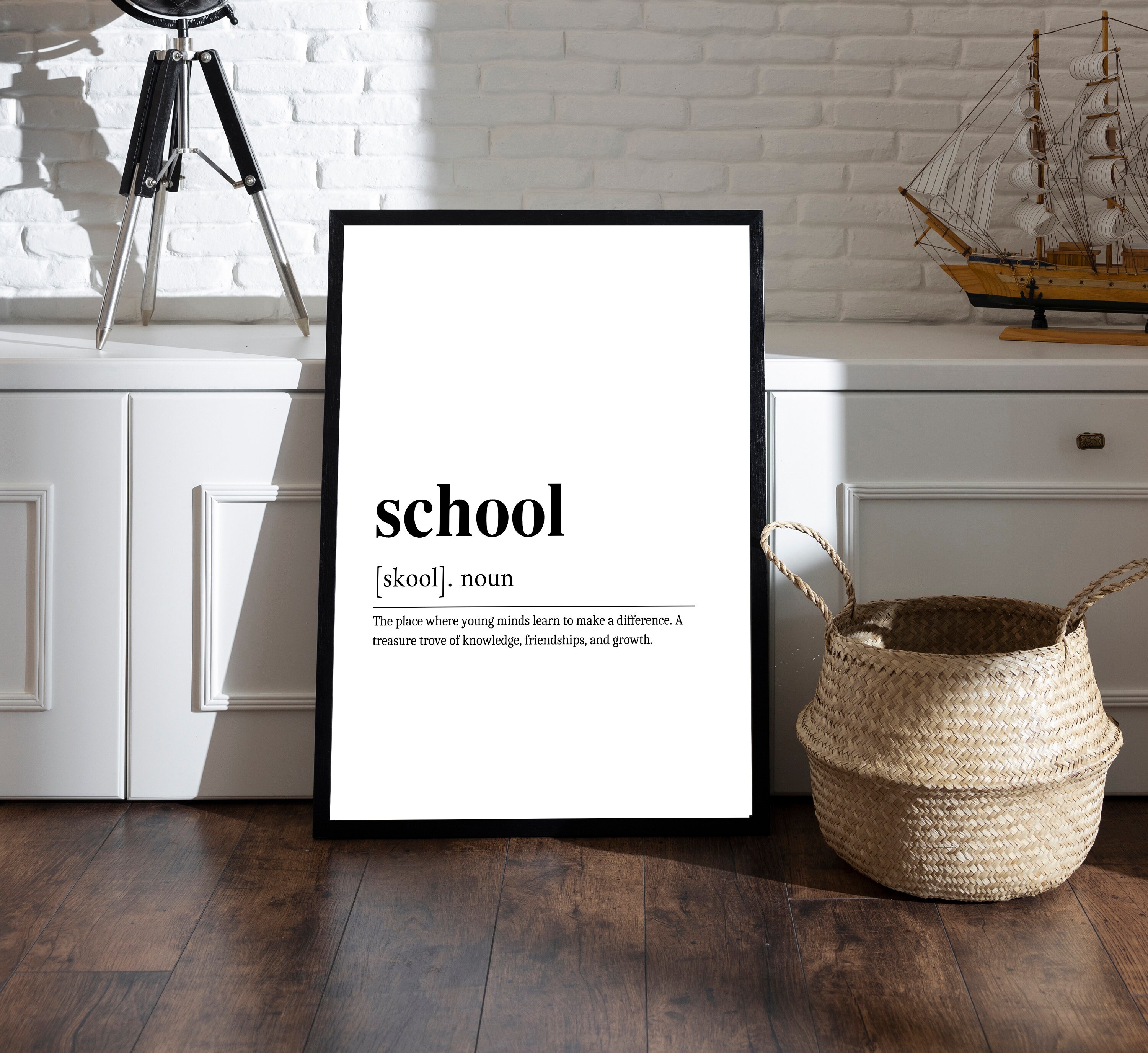 School Definition Printable, School Art, Teacher Graduation Gift ...