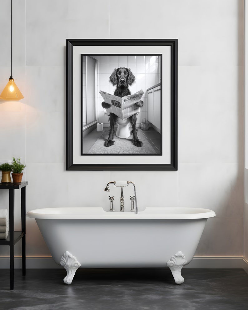 Irish Setter Wall Art, Funny Bathroom Decor, Irish Setter in Toilet ...