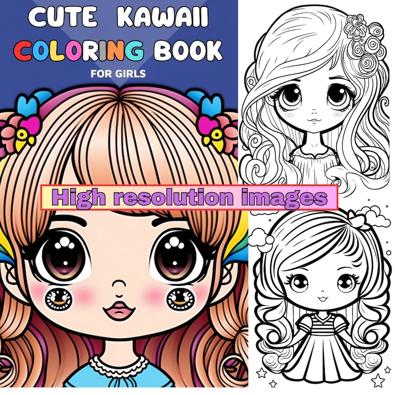 20 Cute Kawaii Coloring Pages Cute Kawaii Coloring Pages - Etsy