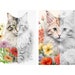 25 Adorable Flower Cat Coloring Book, Printable Adult and Kids Coloring ...