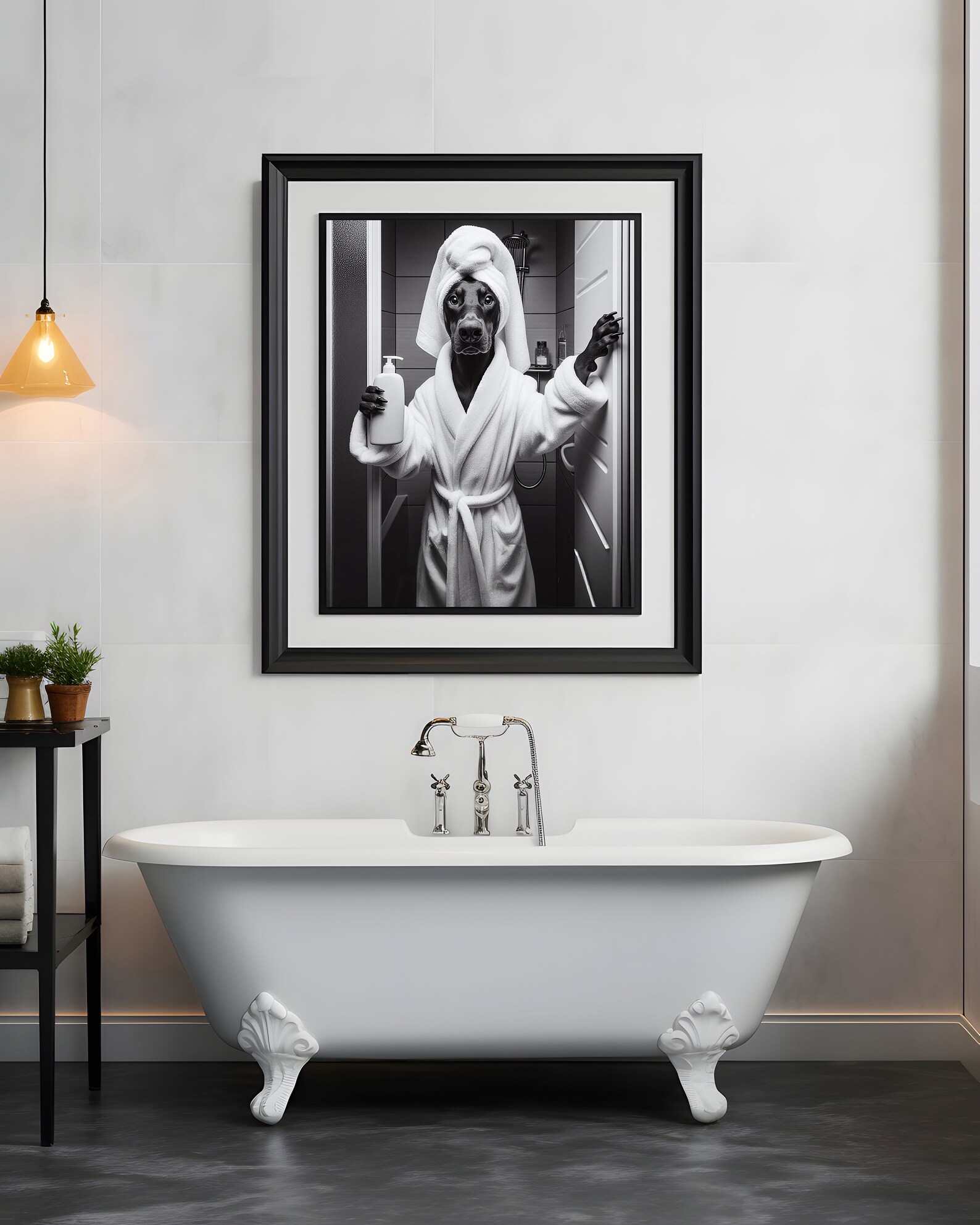 Doberman Pinscher Wall Art, Bathroom Art Print, Doberman Pinscher Photo ...