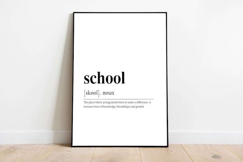 School Definition Printable, School Art, Teacher Graduation Gift ...
