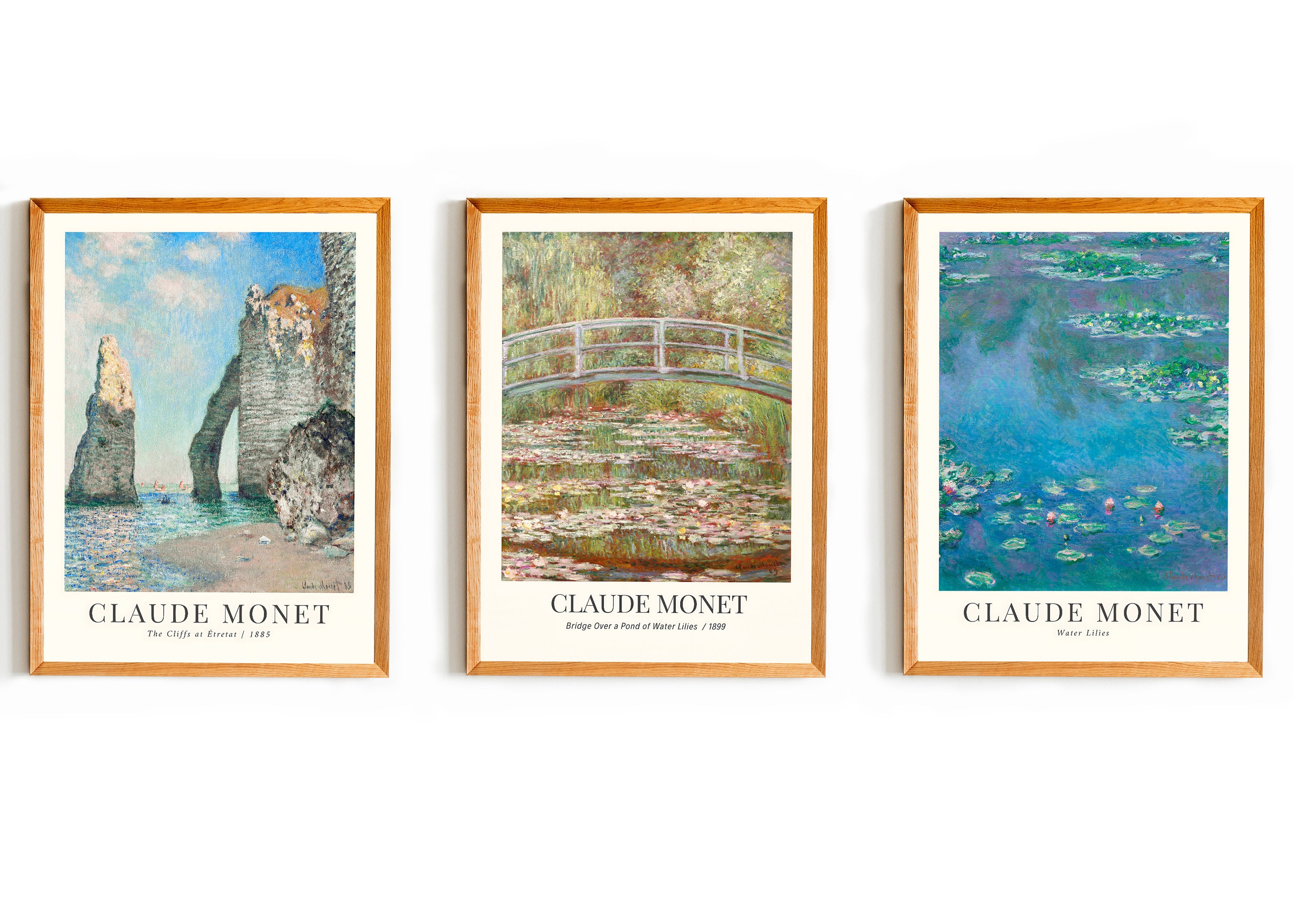 Claude Monet Print Set of 3 Claude Monet Wall Art Exhibition - Etsy