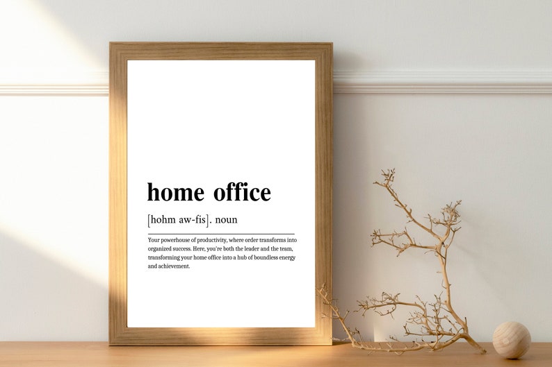 Home Office Definition Print Office Wall Art Work From Home - Etsy