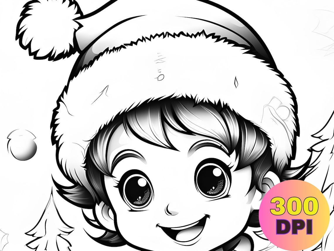 33 Kawaii Christmas Coloring Book, Christmas Coloring Page, Christmas ...