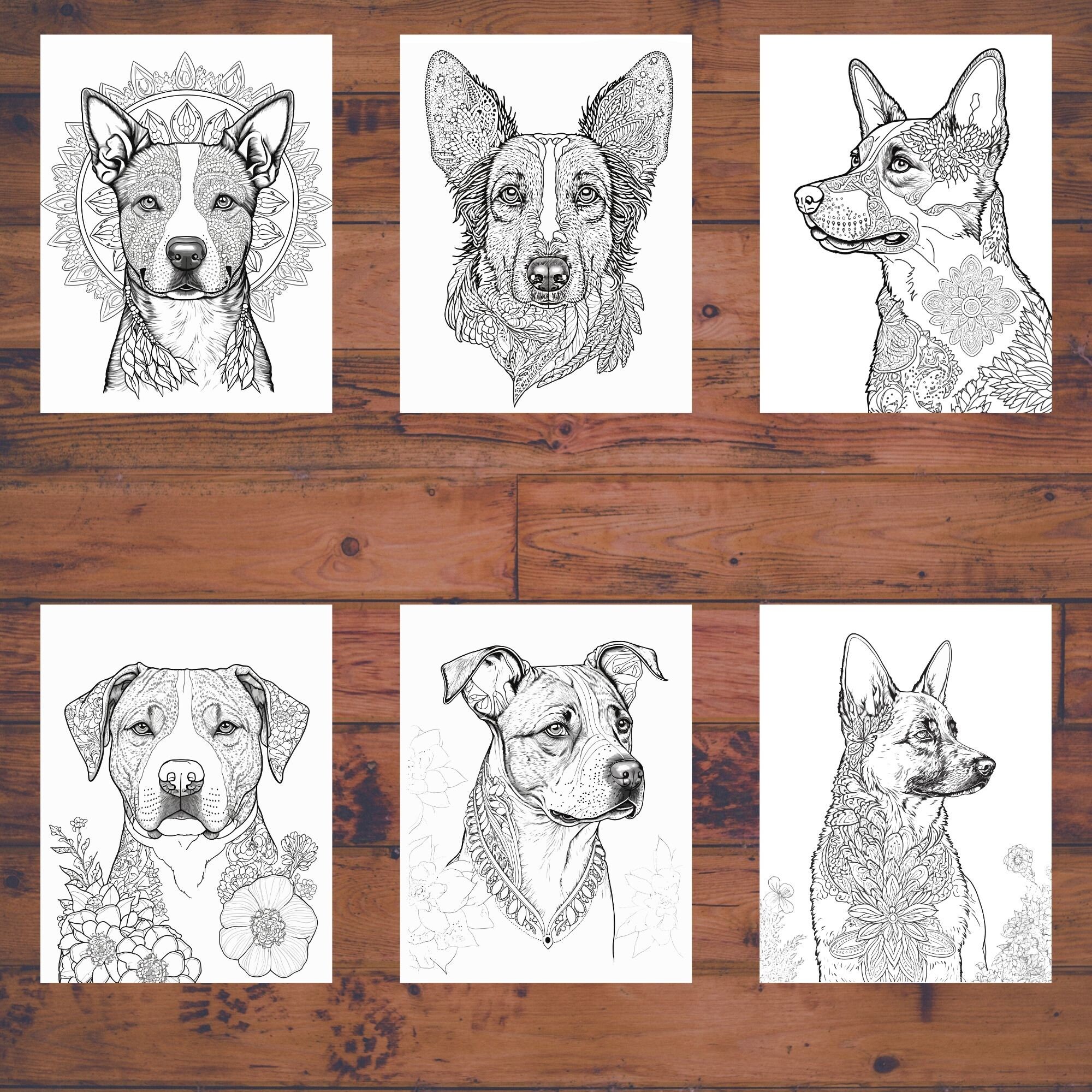 20 Dog Mandala Coloring Pages Adults Coloring Pages Simple - Etsy
