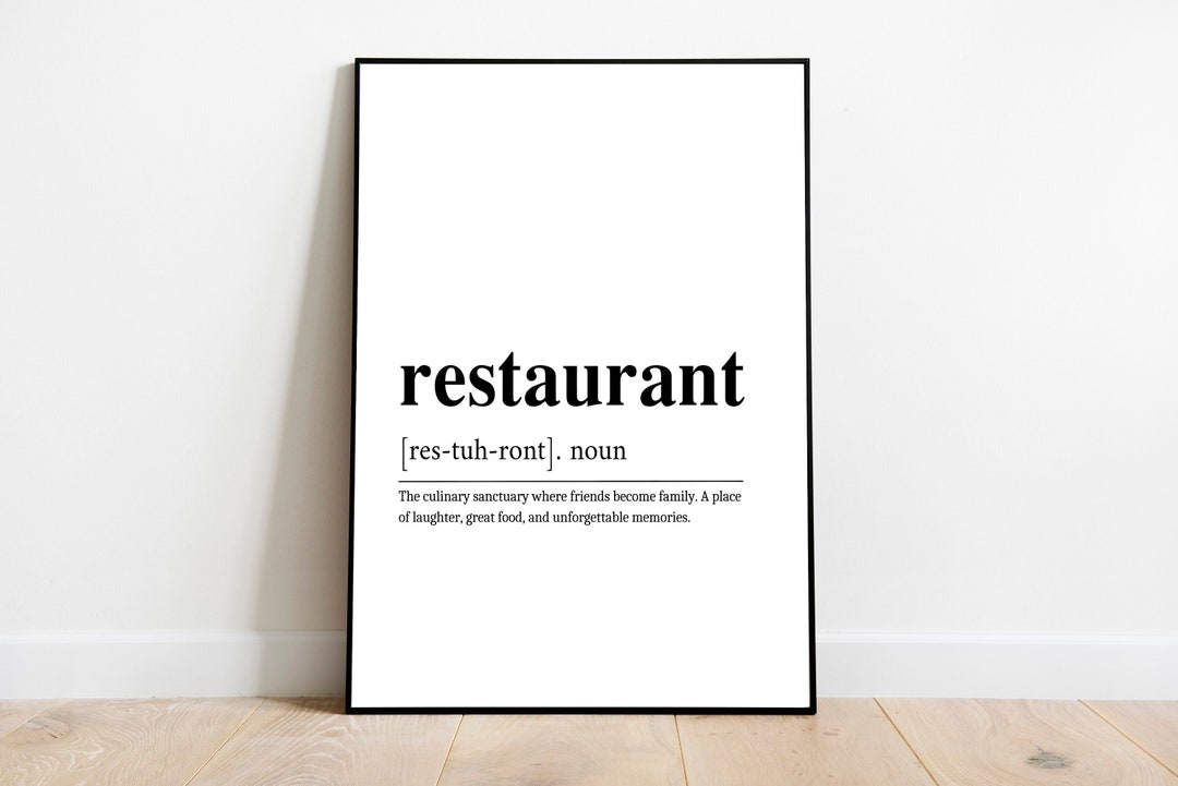 Restaurant Definition Printable, Restaurant Art, Restaurant Quote Print ...