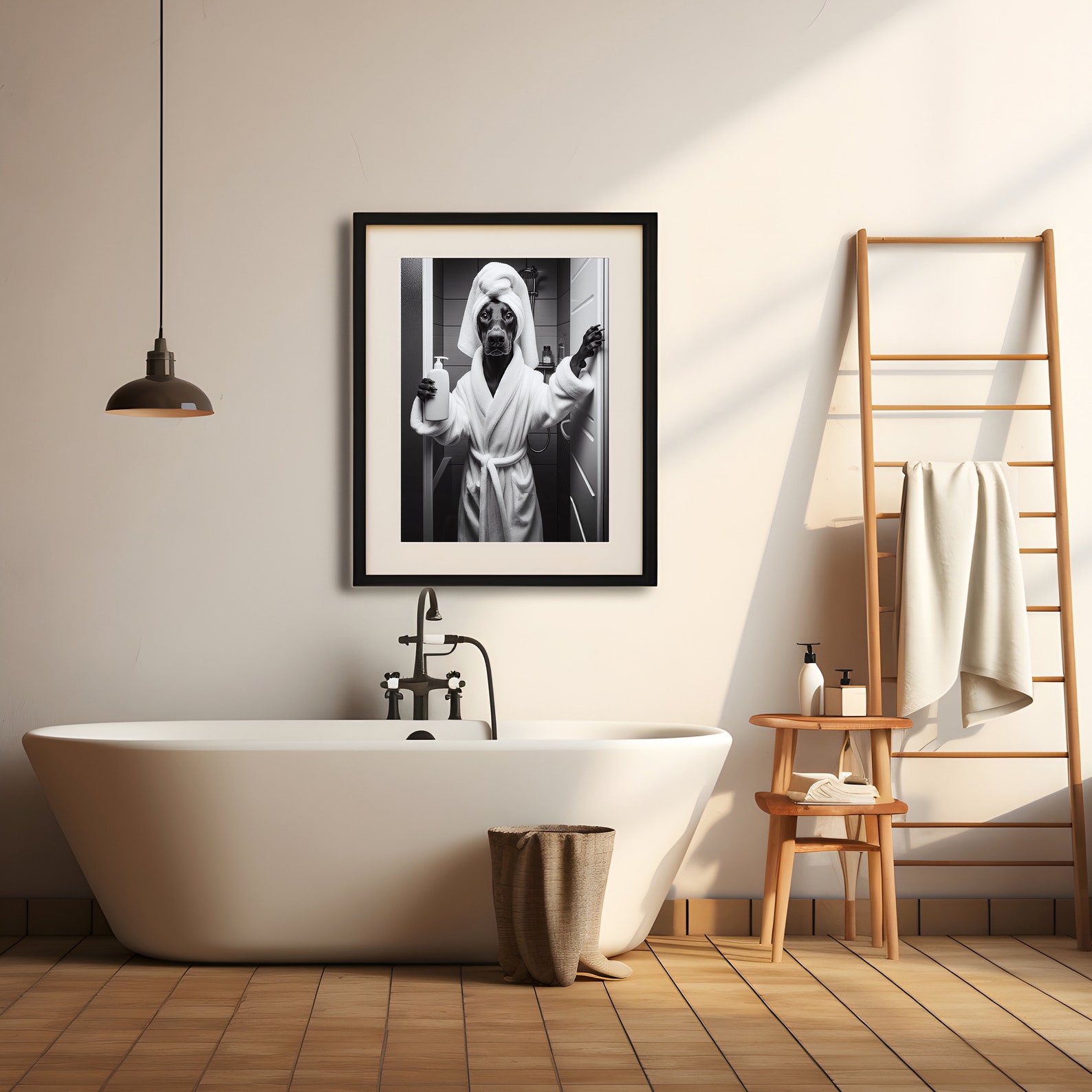 Doberman Pinscher Wall Art, Bathroom Art Print, Doberman Pinscher Photo ...