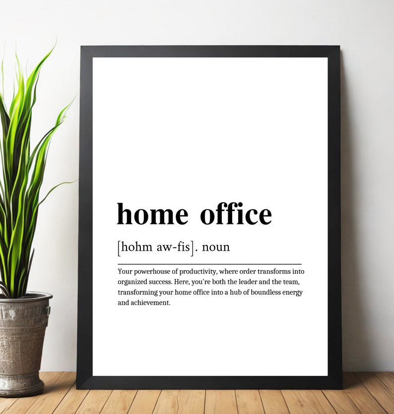 Home Office Definition Print Office Wall Art Work From Home - Etsy
