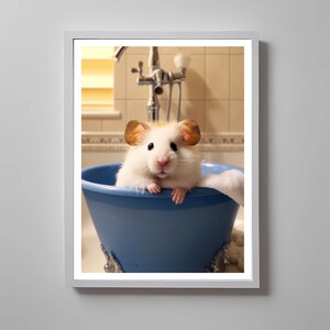 Bathroom Art, Hamster Wall Art, Bathroom Wall Art, Bathroom Kids Art ...