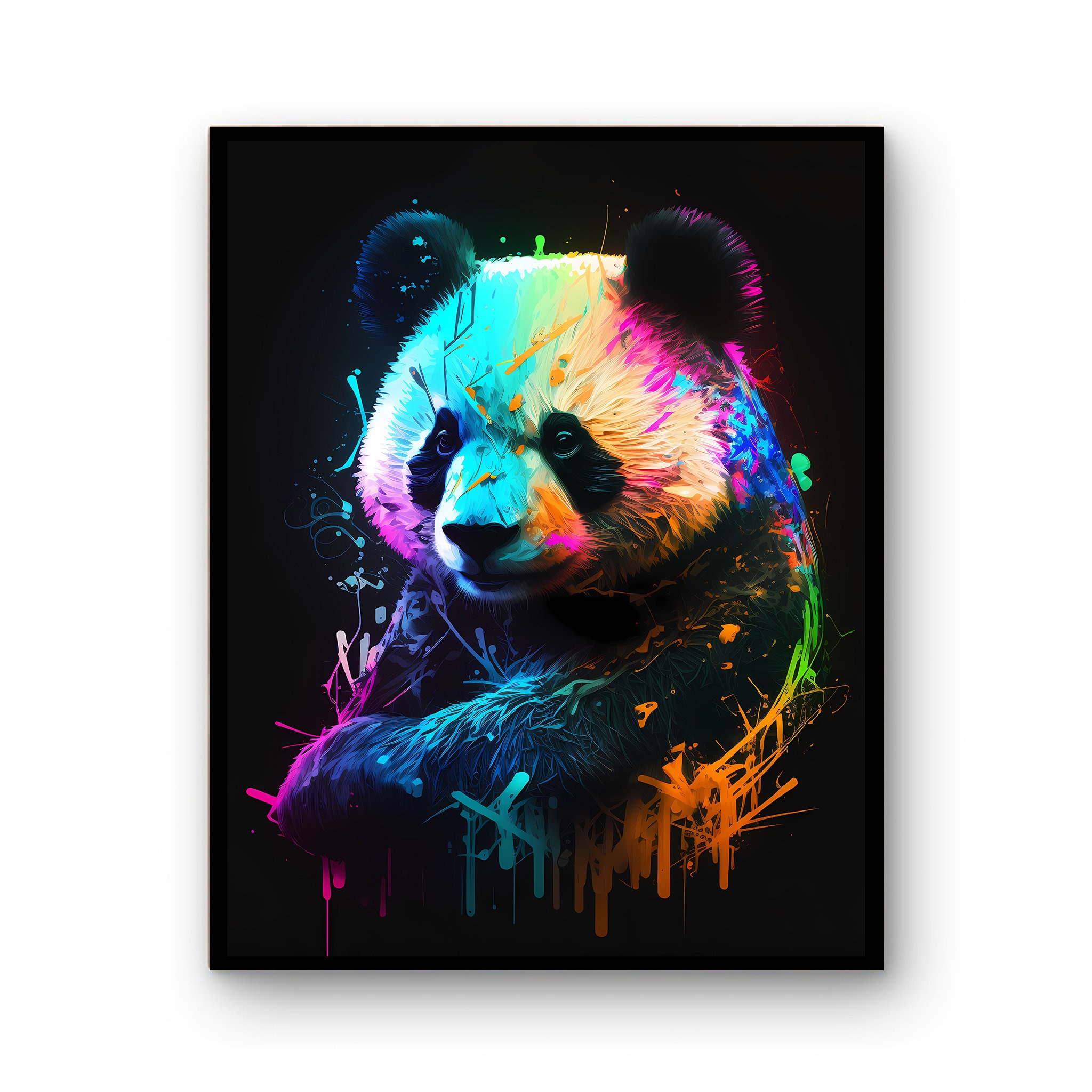 Colourful Panda Wall Wall Art | Neon Panda Poster | Panda Wall Decor ...