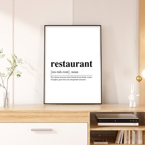 Restaurant Definition Printable, Restaurant Art, Restaurant Quote Print ...