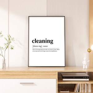 Cleaning Definition Printable, Cleaning Art, Cleaning Quote Print ...