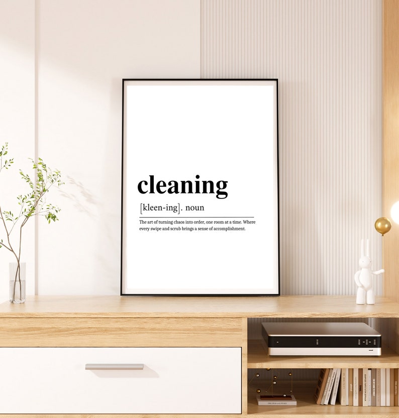Cleaning Definition Printable Cleaning Art Cleaning Quote - Etsy