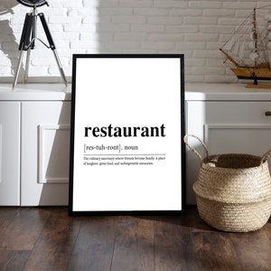 Restaurant Definition Printable, Restaurant Art, Restaurant Quote Print ...