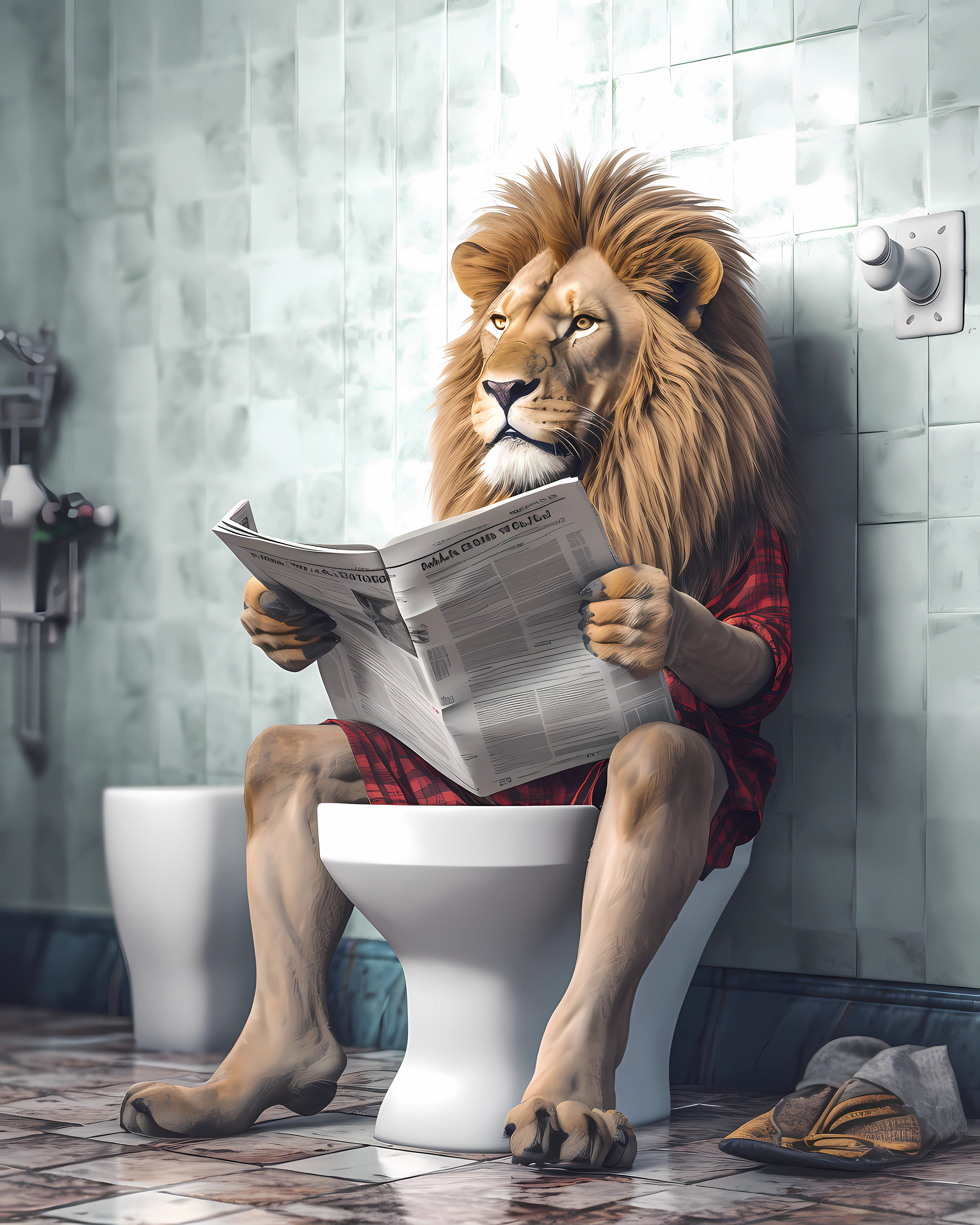 FUNNY BATHROOM PRINT Lion Kids Bathroom Print Lion in - Etsy