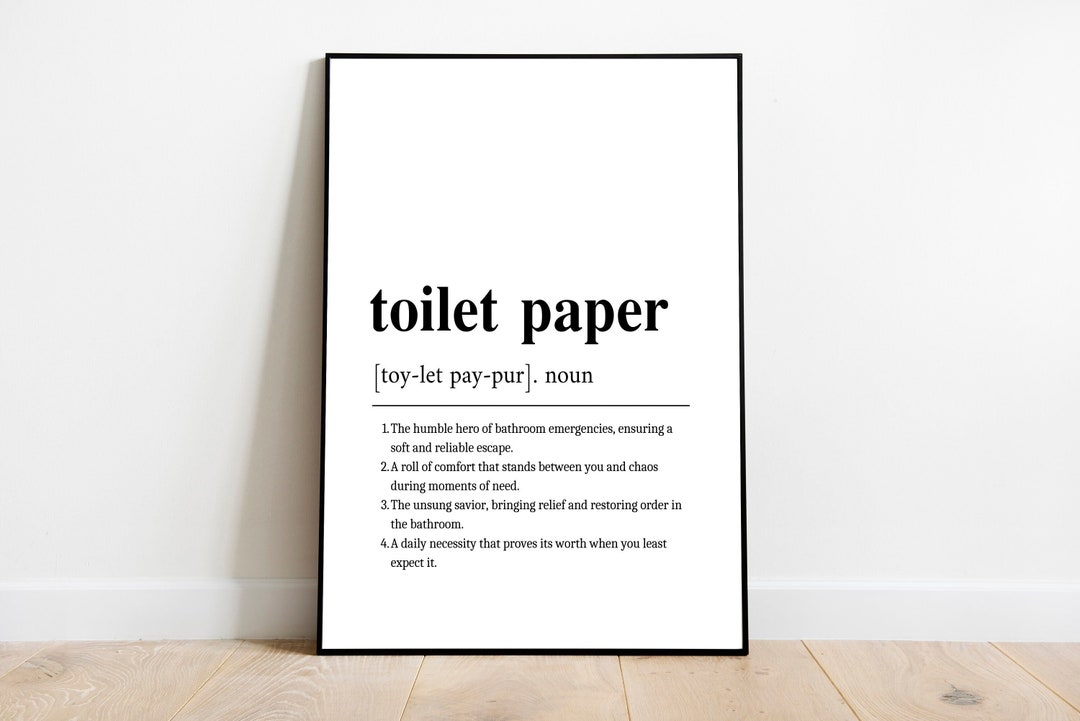 Toilet Paper Definition Printable, Bathroom Gift, Bathroom Printable ...