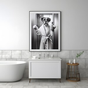 Boxer Wall Art, Bathroom Art Print, Boxer Photo, Bathroom Wall Art ...