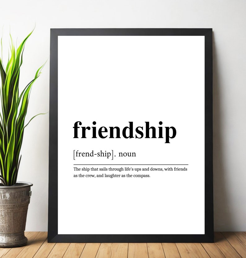 FRIENDSHIP DEFINITION PRINT | Friendship Gift | Wall Art Print | Gift ...
