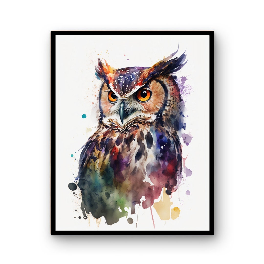 Watercolor Owl, Printable Art, Instant Download, Owl Print, Owl Poster ...