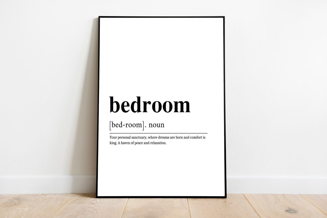 Bedroom Definition Printable, Bedroom Wall Art, Bedroom Graduation Gift ...