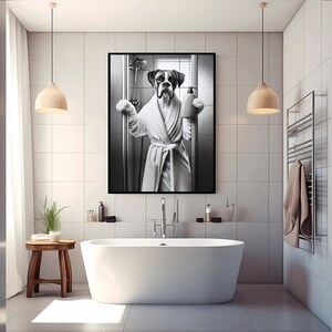 Boxer Wall Art, Bathroom Art Print, Boxer Photo, Bathroom Wall Art ...