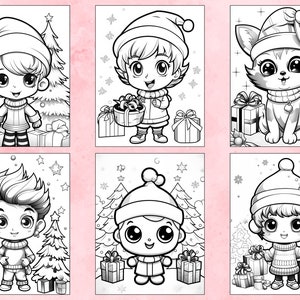 33 Kawaii Christmas Coloring Book, Christmas Coloring Page, Christmas ...