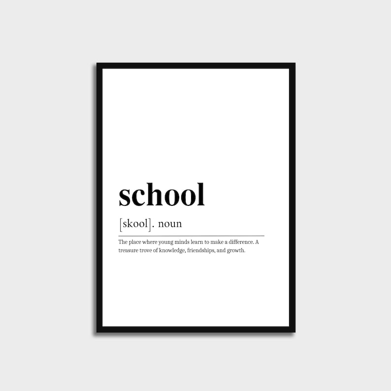 School Definition Printable School Art Teacher Graduation - Etsy