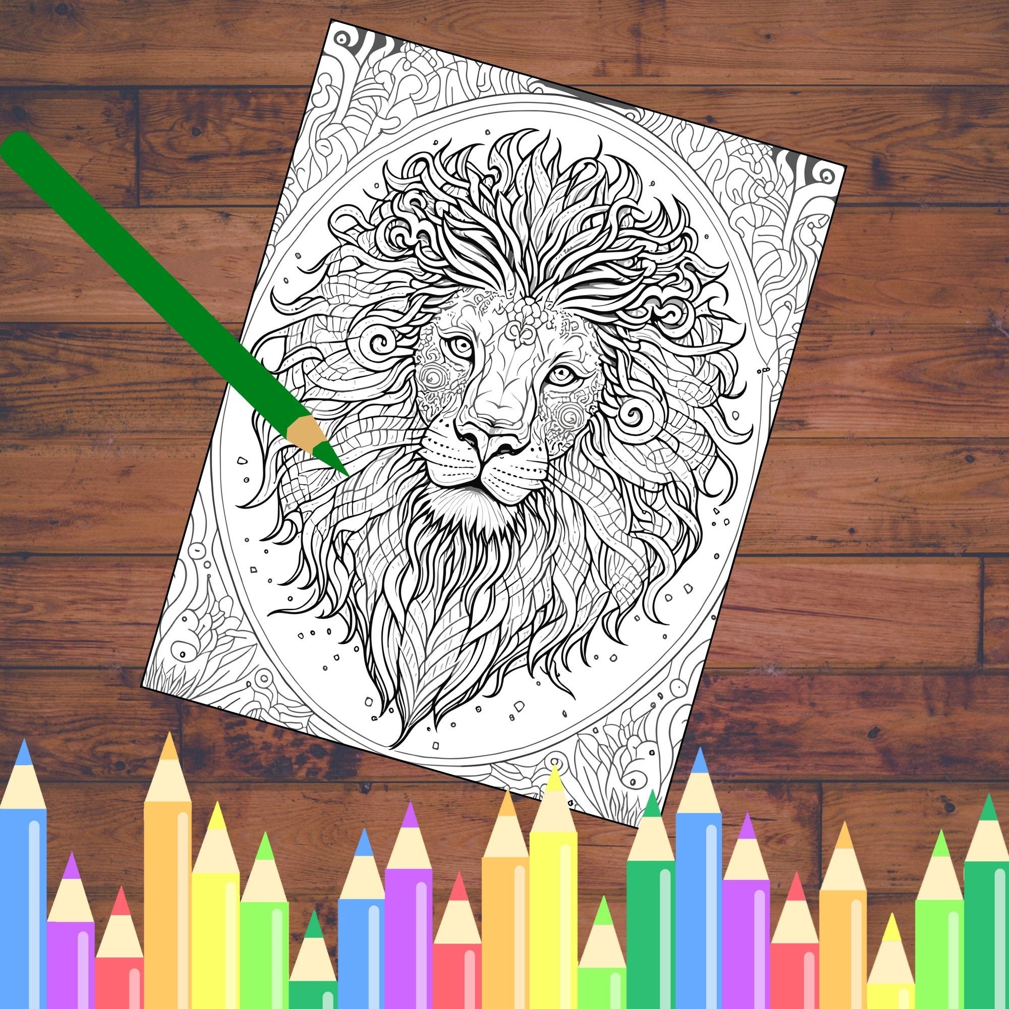 25 Lion Mandala Coloring Pages Adults Coloring Pages - Etsy