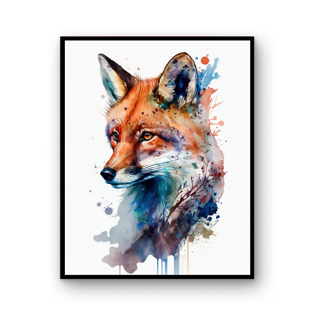 Fox Watercolor PRINTABLE ART Fox Print Fox Poster Fox Decor Fox Art ...