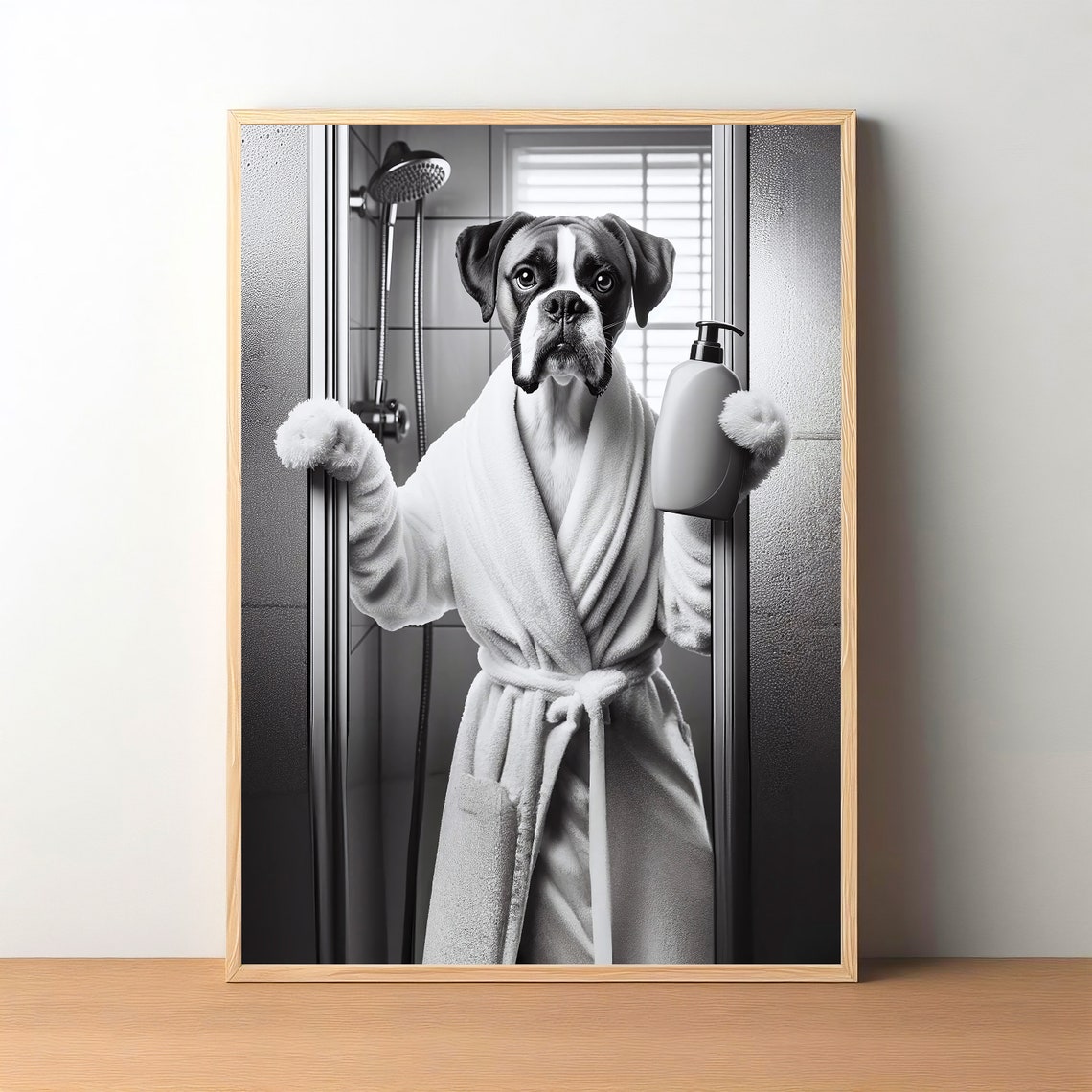 Boxer Wall Art, Bathroom Art Print, Boxer Photo, Bathroom Wall Art ...