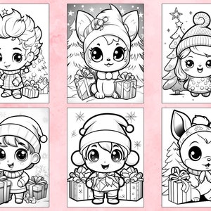 33 Kawaii Christmas Coloring Book, Christmas Coloring Page, Christmas ...