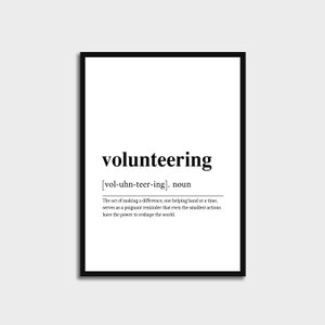 Volunteering Definition, Volunteer Appreciation, Gift for Volunteering ...