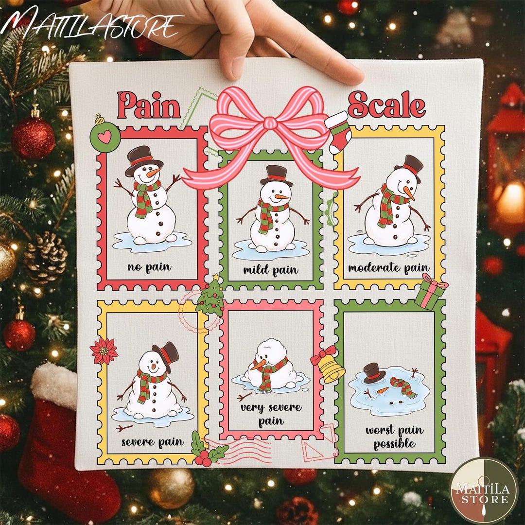Snowman Pain Scale Christmas Nurse PNG, Funny Medical Humor Sublimation ...
