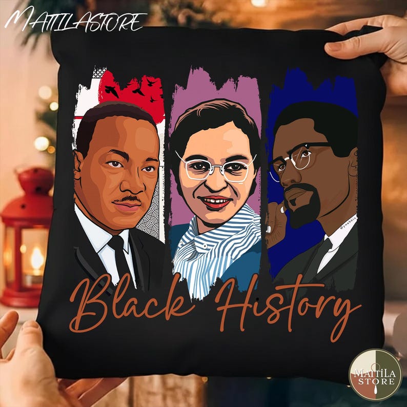 Black History Heroes PNG, MLK Rosa Parks Malcolm X Design, Black ...