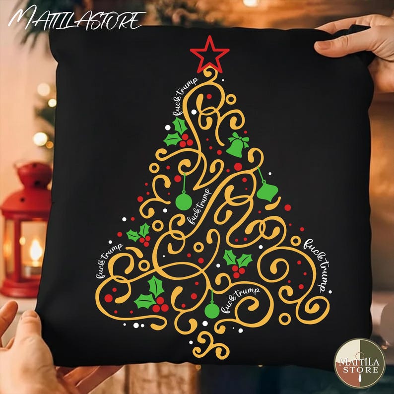 Subtle Anti Trump Christmas Tree Png, Funny FDT Png, Subtle F*ck Trump ...