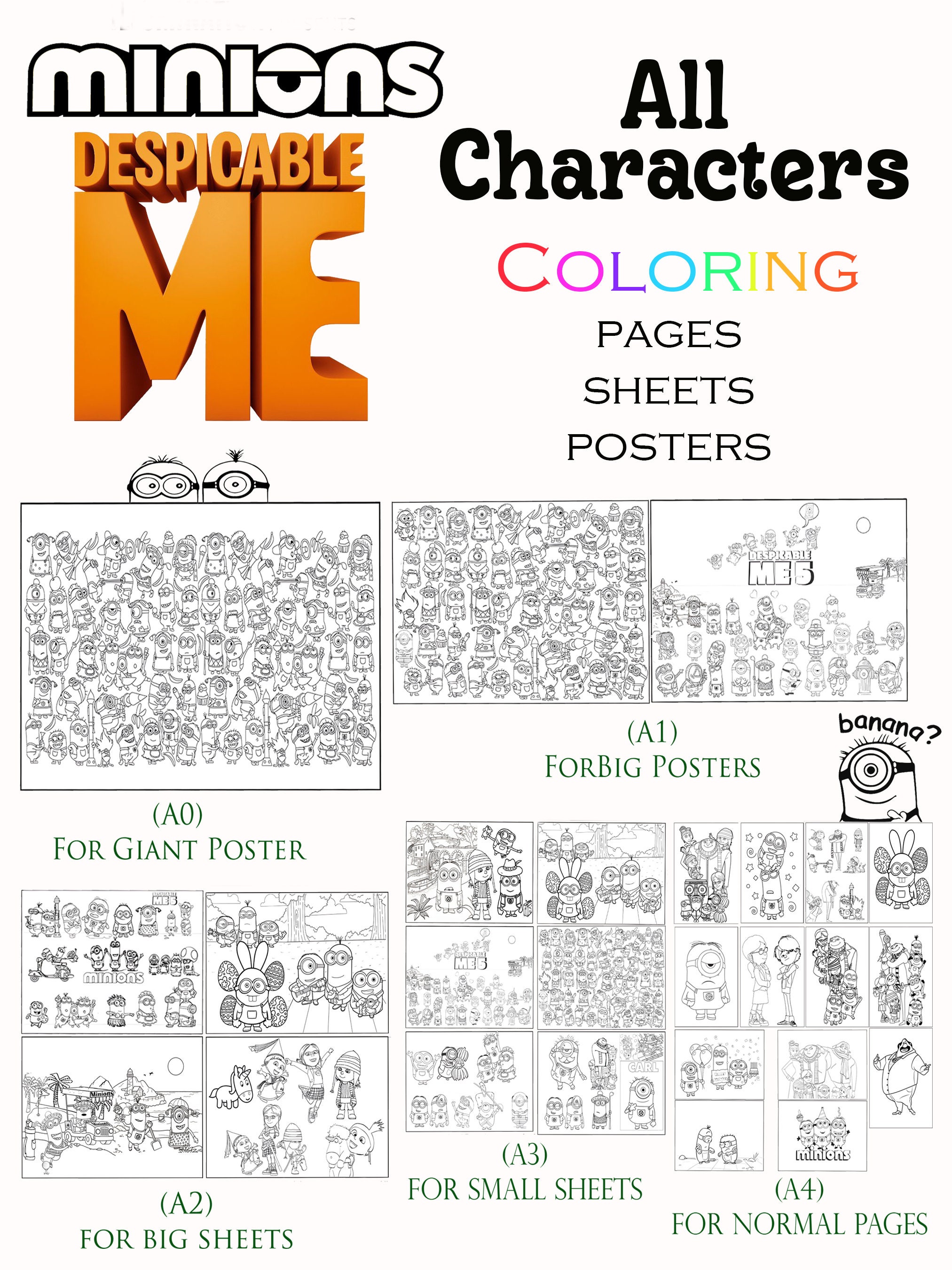 Despicable Me Characters Coloring Pages