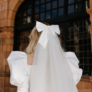 Wedding Bow Veil, Wedding Veil Short, Simple Veil, Bow Veil, Custom ...