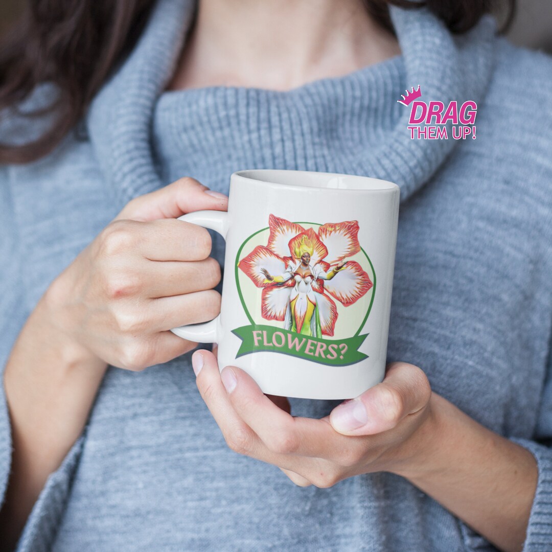 Drag Race Inspired Mug Sapphira Cristal Flowers Ceramic Mug, Queer LGBT ...