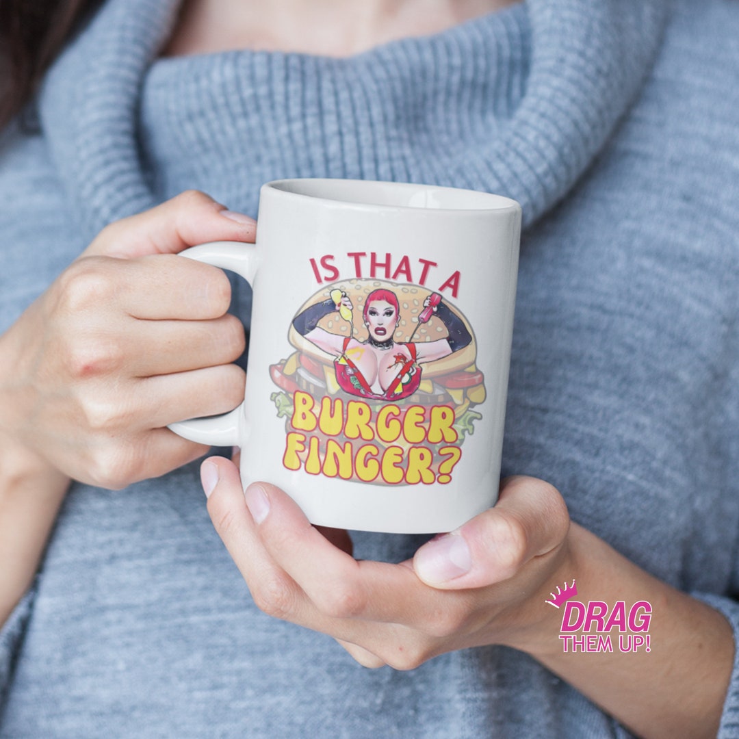 Drag Race Inspired Mug Plane Jane Burger Finger Ceramic Mug, Queer LGBT ...